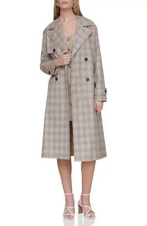 Avec Les Filles Plaid Trench Coat