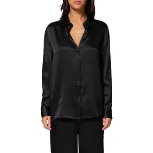 Simone Perele Love Me Silk-blend Button-up Shirt - Black