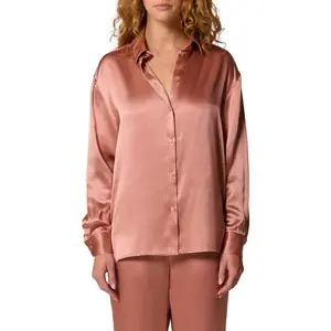 Simone Perele Love Me Silk-blend Button-up Shirt - Smokey Pink
