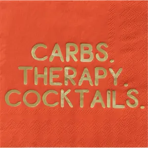 JOLLITY & CO Cocktail Themed Cocktail Napkins - Carbs/ Therapy/ Cocktails