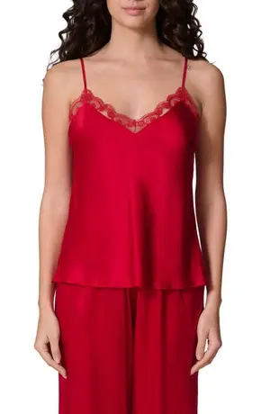 Simone Perele Love Me Lace Trim Camisole - Opera Red