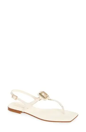 ROGER VIVIER Viv' The Sea Metallic T-strap Sandal - Cire