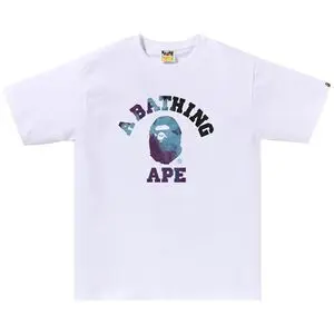 A BATHING APE Tie Dye College Tee - White