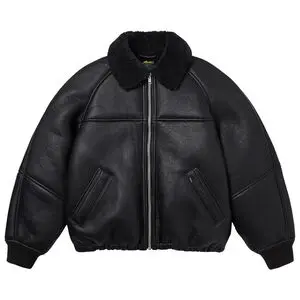 Supreme X Schott Shearling Bomber Jacket - Black