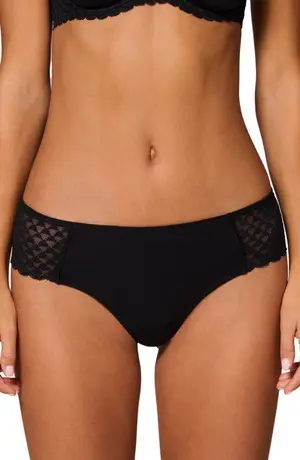 Simone Perele Subtile Lace Trim Boyshorts Black