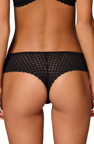 Simone Perele Subtile Lace Trim Boyshorts - Black