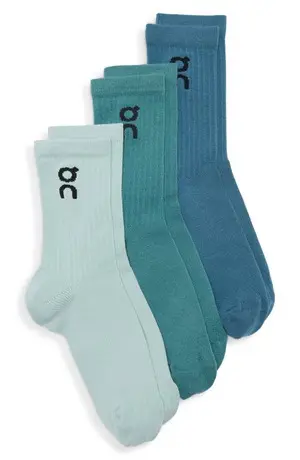 On Logo Organic Cotton Crew Socks - Brook/storm