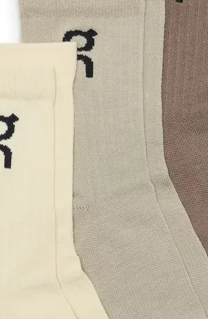On Logo Organic Cotton Crew Socks - Hare/brume