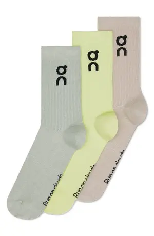On Logo Organic Cotton Crew Socks - Lemonade/tin