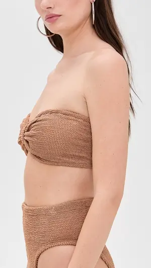 Hunza G Jean Bikini Top - Metallic Cocoa