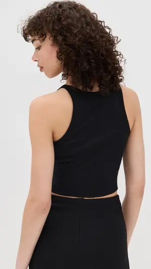 Eterne Cropped Rib Tank - Black