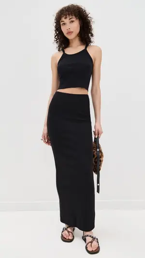 Eterne Cropped Rib Tank - Black