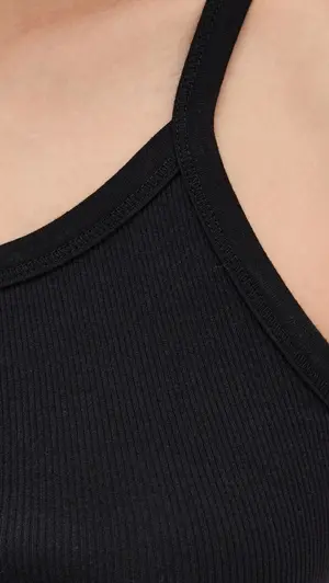 Eterne Cropped Rib Tank - Black