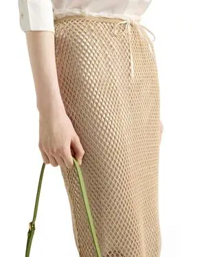 Prada Cotton Mesh Pencil Skirt - Neutral