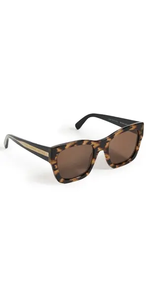 Stella McCartney 2001 Square Frame Sunglasses - Blonde Havana/brown