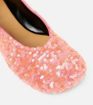 JW Anderson Sequined Ballet Flats - Pink