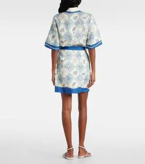 ALEMAIS Printed Linen Shirt Dress