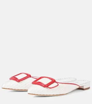 Manolo Blahnik Maysale Raffia Mules
