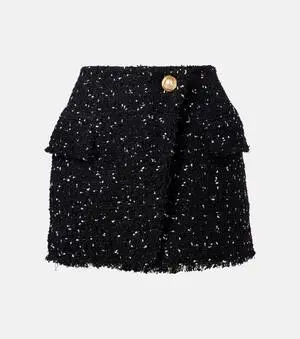 Balmain Polka-dot Tweed Miniskirt