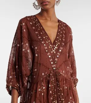 JULIET DUNN Printed Cotton Maxi Dress