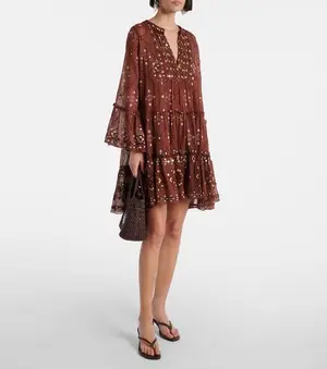 JULIET DUNN Sequined Cotton Minidress