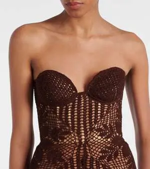 Magda Butrym Crochet Bustier Dress