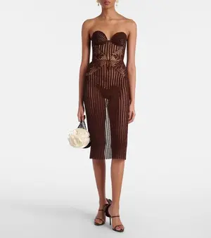 Magda Butrym Crochet Bustier Dress