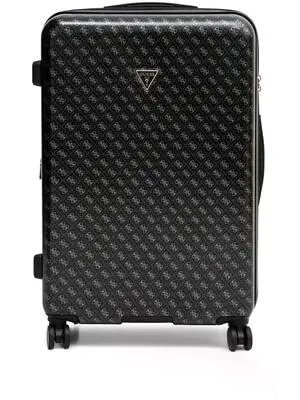 Guess Monogram Pattern Luggage - Black