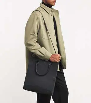 Harrods Saffiano Leather Laptop Tote Bag
