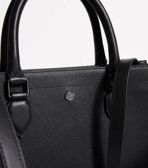 Harrods Saffiano Leather Laptop Tote Bag