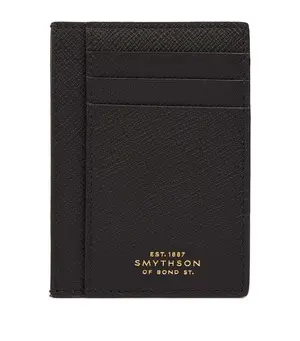 Smythson Panama Leather Compact Card Holder - Black