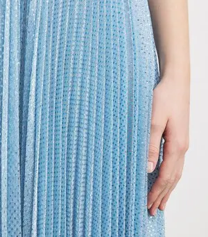 Talbot Runhof Sequined Off-the-shoulder Midi Dress