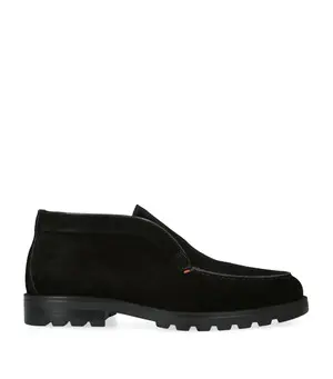 Santoni Suede Detroit Roccia High-top Loafers