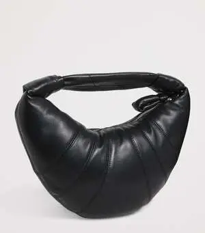 LEMAIRE Mini Fortune Croissant Lambskin Shoulder Bag - Black