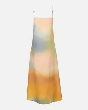 Staud Laura Beaded-Strap Linen Maxi Dress In Pastel Clouds - 50% Off |  Editorialist