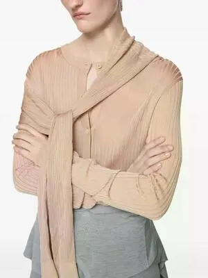 Acne Studios Ribbed-knit Cardigan With Attached Scarf