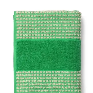 JUNA Check Towels Bath Sheet - Green/sand