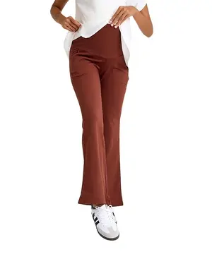ACCOUCHEE Warm Flare Maternity Trousers - Cappuccino
