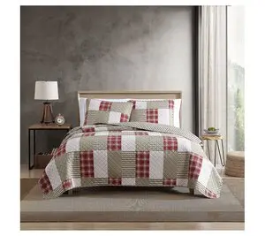 Eddie Bauer Camano Island Plaid Red Full/queen Uilt Sham Set - One-color