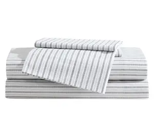 Eddie Bauer Ticking Stripe Dark Grey Twin Sheet Set - One-color