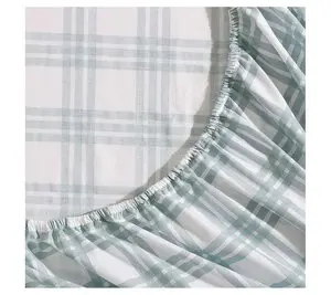 Eddie Bauer Basic Plaid White-pale Green Full S Heet Set