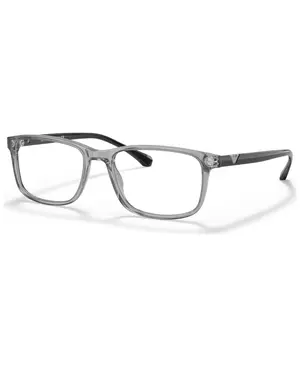 Emporio Armani Emporio Armani Rectangle Eyeglasses Transparent Gray
