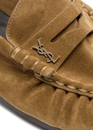Saint Laurent Le Loafer Suede Loafers - Tan