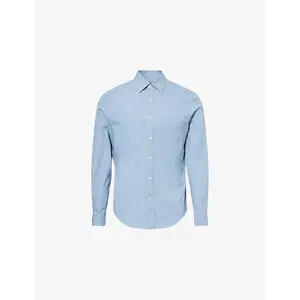 Dunhill Long-sleeve Point-collar Cotton Shirt - Washed Denim