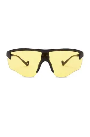 DISTRICT VISION Junya Racer Sunglasses - Black & D+ Sports Yellow