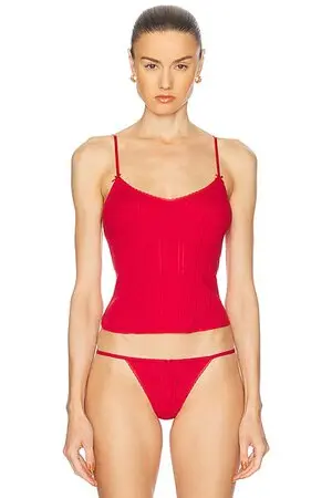 COU COU The Long Cami Top - Cherry Red