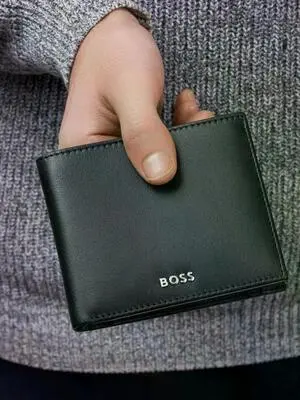 BOSS Logo-print Leather Wallet