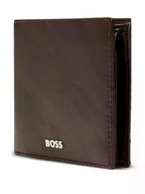 BOSS Logo-print Leather Wallet - Brown
