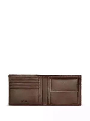 BOSS Logo-print Leather Wallet - Brown