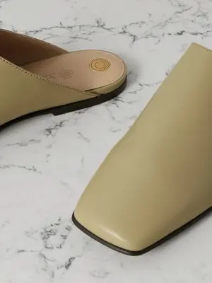Loro Piana Alba Leather Slippers - Green